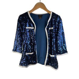 IMAN | Jackets & Coats | Vintage Iman Jacket Embroidered Blue Sequins ...